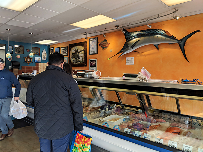 Where seafood enthusiasts gather to debate the merits of wild versus farmed salmon. The fish whisperers of Denver.