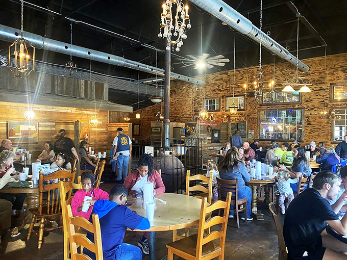 The dining room buzzes with the universal language of satisfaction. Strangers connected by the brotherhood of good food.