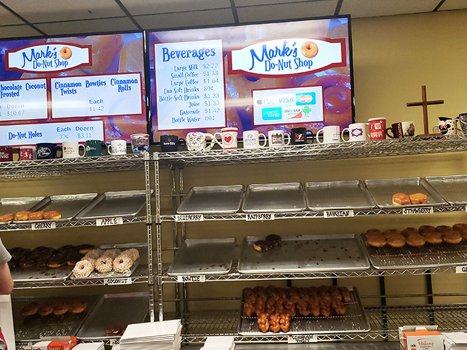 Like a well-stocked library of deliciousness, these shelves offer something for every donut personality type.