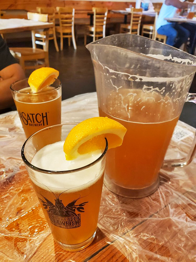 Beer served with lemon slices&mdash;nature's palate cleanser. The perfect companion when your taste buds are dancing the Cajun two-step.