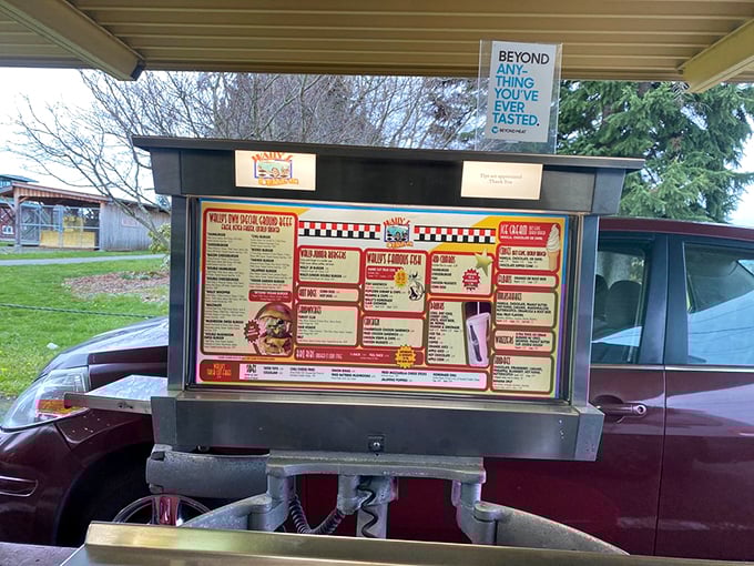 This isn't just a drive-thru menu; it's a billboard of possibilities for those lucky enough to be passing through Buckley.