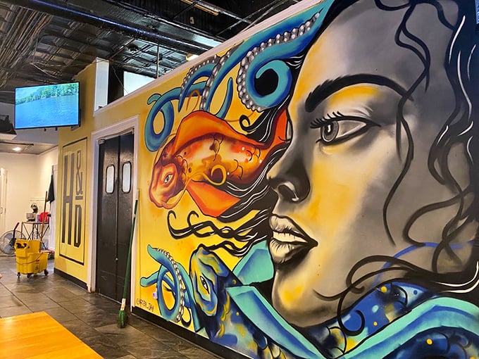 Art that captures the spirit of the place &ndash; bold, colorful, unapologetic. Like the food, this mural doesn't whisper; it announces itself.