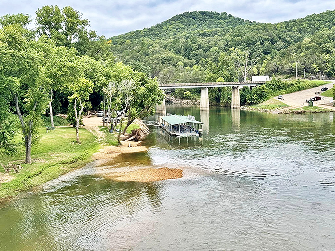 The river flows through Mountain View like a liquid timeline, connecting today's visitors with centuries of Ozark history.