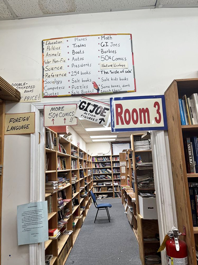 "Room 3" promises treasures like a game show door. Behind it: puzzles, trains, and the eternal hope of finding that one book you forgot existed.