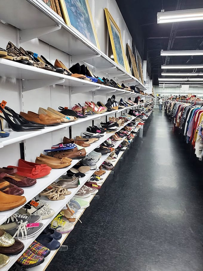 The shoe department: where Jimmy Choo meets Jimmy worked-at-the-factory, all hoping for one more dance.