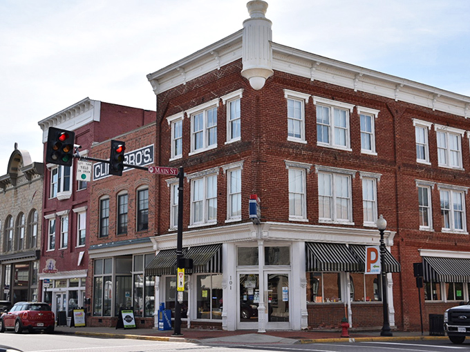 Corner buildings with their distinctive architecture anchor Culpeper's downtown. Those awnings aren't just practical&mdash;they're like the perfect garnish on a well-crafted cocktail.