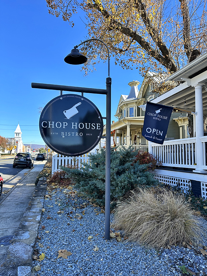 The cleaver in the logo isn't just cute design&mdash;it's a promise of serious meat business happening inside this charming establishment.