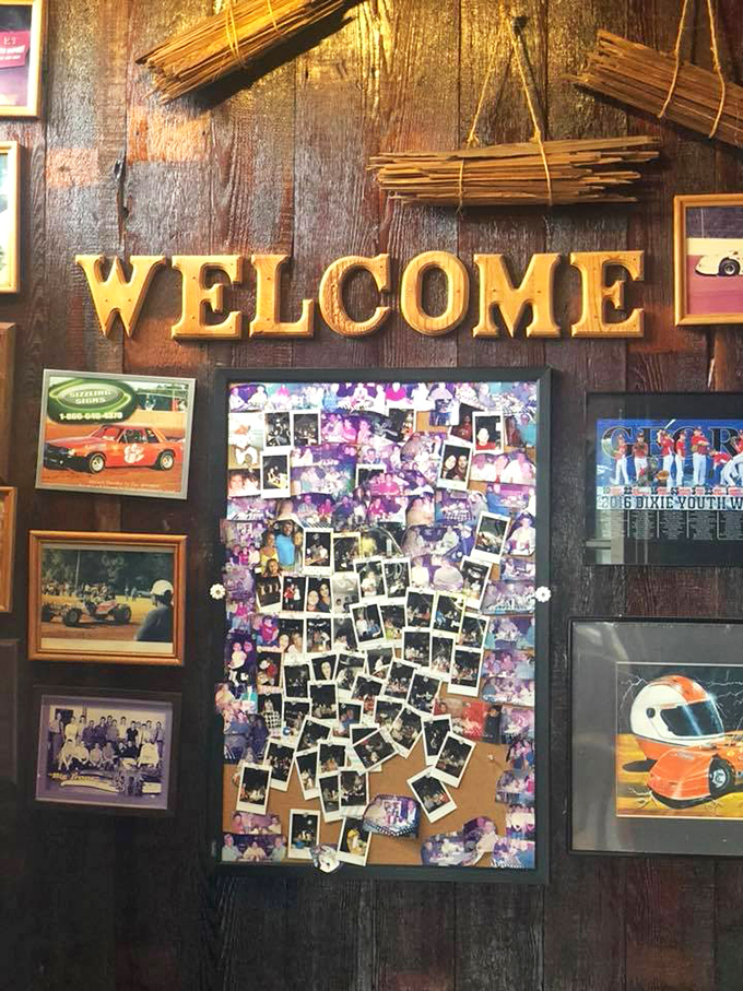 The welcome wall isn't just decoration&mdash;it's a community scrapbook telling the story of Thomson through decades of memories.
