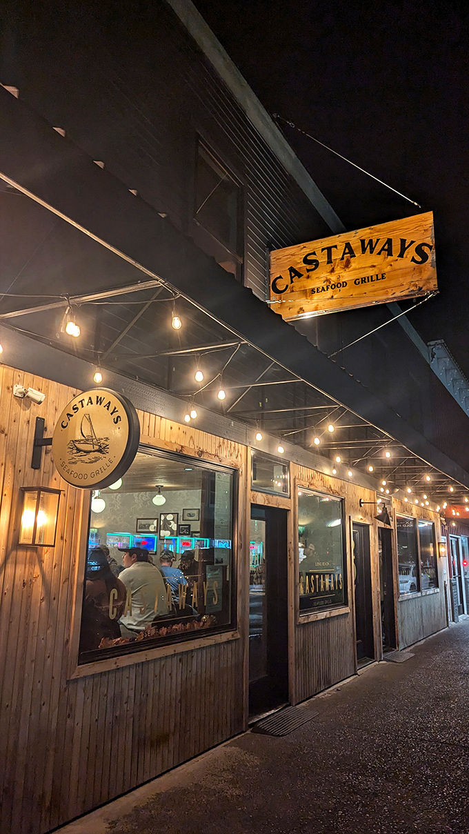 Castaway's wooden facade and warm lights create the perfect maritime hideaway &ndash; like stepping into a fisherman's secret clubhouse.