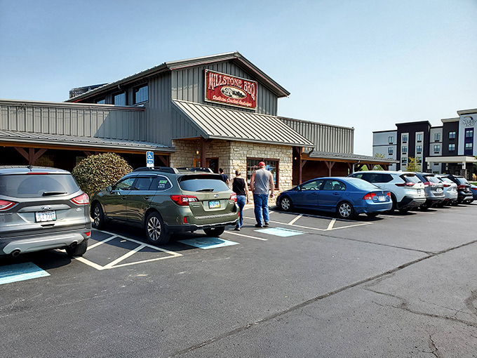 Millstone's stone-and-metal building looks built to withstand anything &ndash; except hungry barbecue fans.