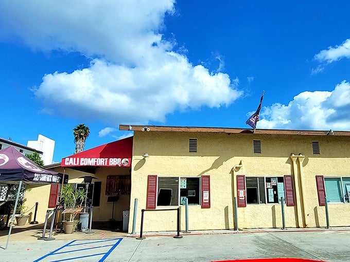 Cali BBQ: Those flags flying proudly announce what awaits &ndash; a patriotic celebration of America's greatest culinary contribution to civilization.