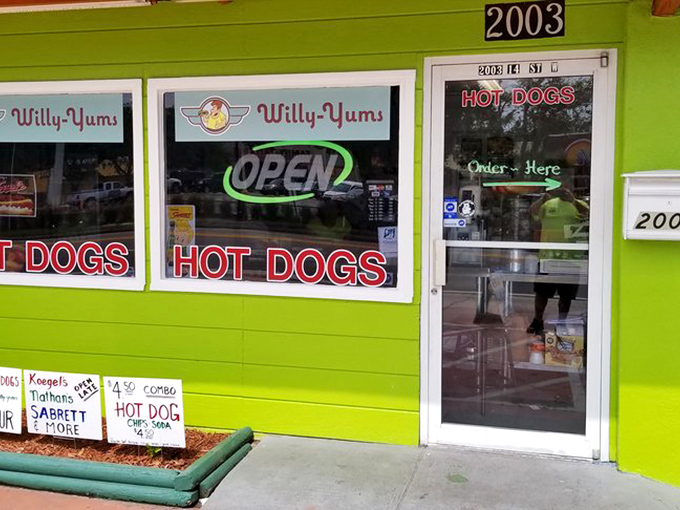 The walk-up window at Willy-Yums offers a nostalgic throwback to simpler times when great food didn't require complicated ordering apps.