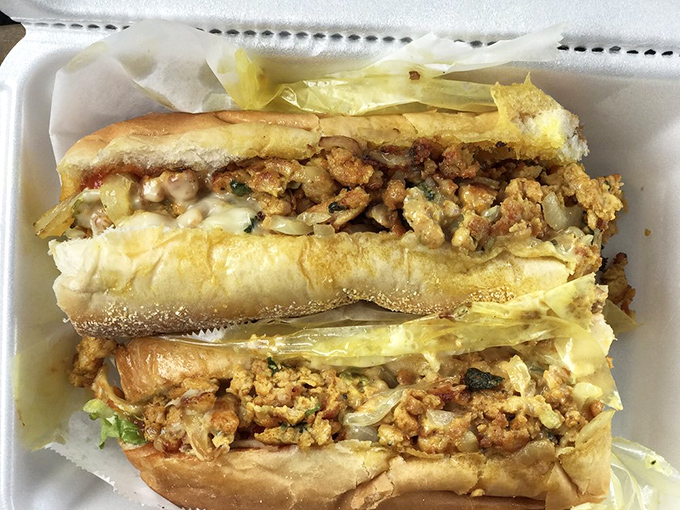 The sandwich that brings Philadelphia and Athens together for lunch. Melted cheese embraces seasoned chicken in a perfect union.