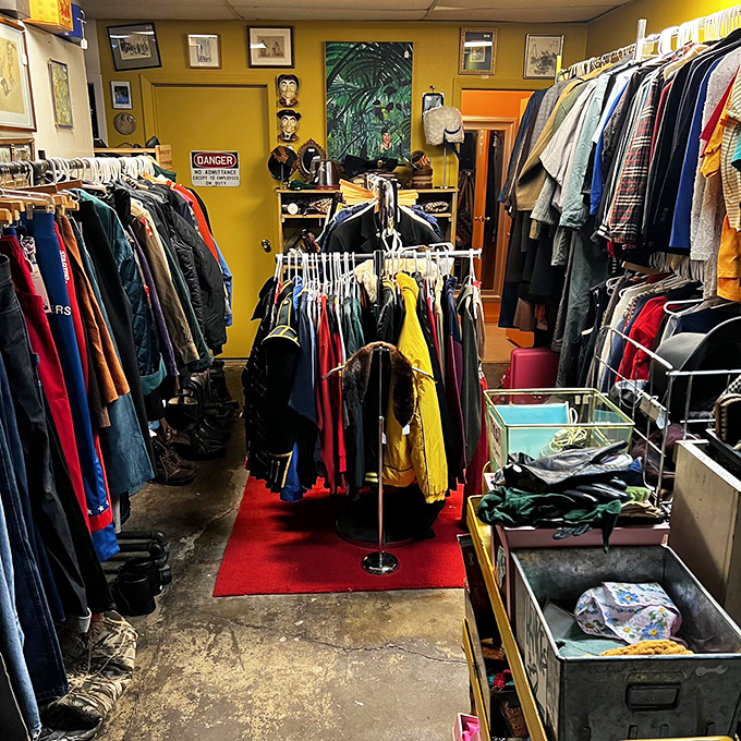 The vintage clothing section offers wearable history on a red carpet runway. Fashion cycles, but true style is timeless.