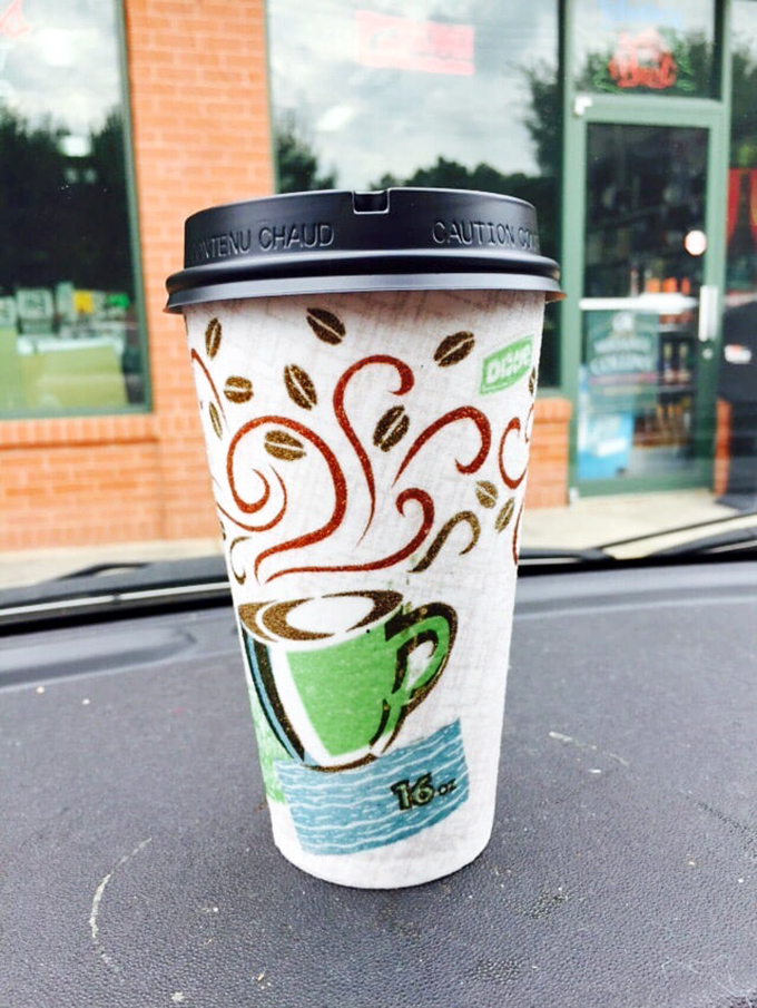 Coffee in a to-go cup &ndash; the Robin to your donut Batman, a necessary sidekick for the full superhero experience.