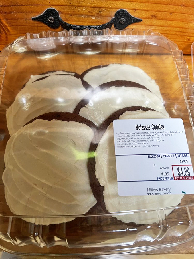 Black and white molasses cookies that look like they could end political divisions if we just sat down and shared them.