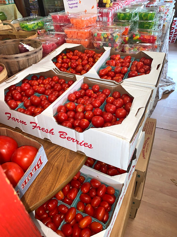 "Farm Fresh Berries" isn't just a sign—it's a philosophy that makes supermarket produce hang its head in shame.