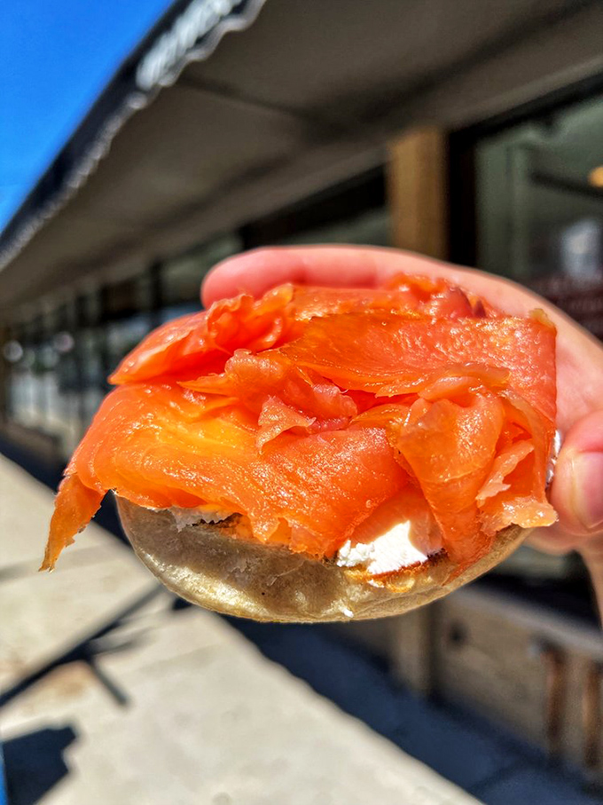Lox and cream cheese on a bagel: breakfast of champions, lunch of connoisseurs, and the reason cream cheese was invented.