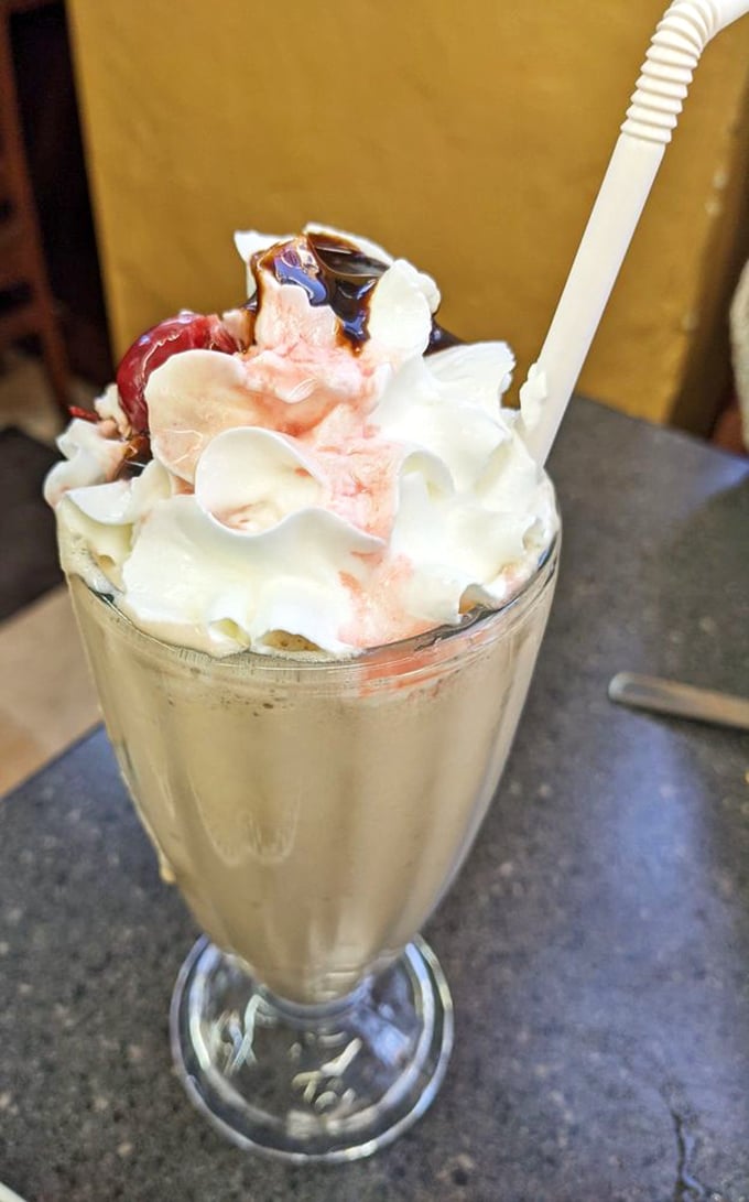 This isn't just a milkshake &ndash; it's a dessert skyscraper with whipped cream architecture that defies both gravity and restraint.