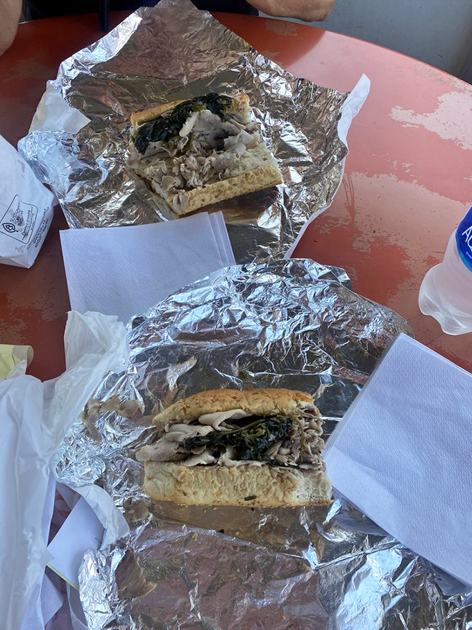 The roast pork Italian with broccoli rabe creates the kind of flavor harmony that deserves its own Spotify playlist.