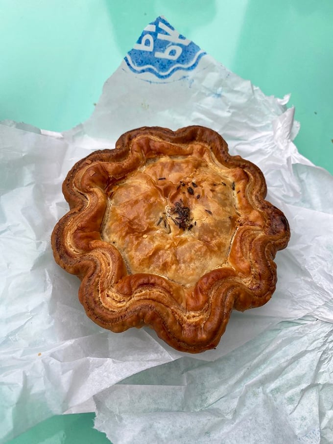 A savory pie that traveled 8,000 miles from New Zealand to Virginia, only to make the final journey from plate to palate in seconds flat.