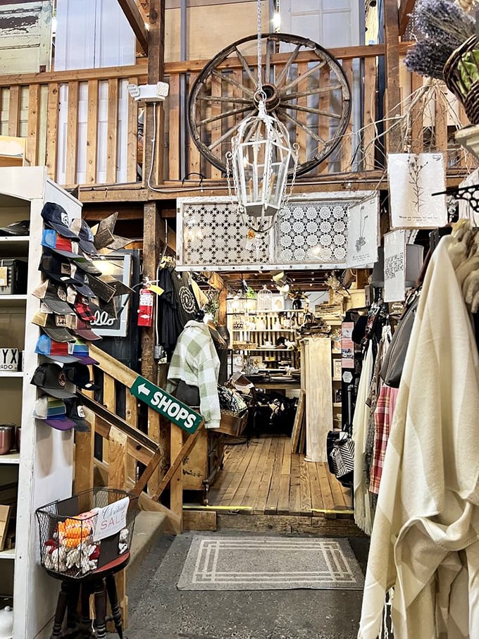 That wagon wheel overhead isn't just decoration&mdash;it's a portal to another time. Follow the wooden path to discover more.