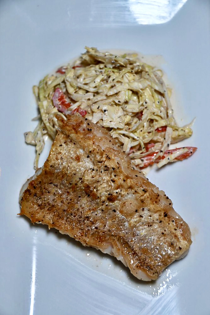 Fish doesn't get fresher than this&mdash;perfectly seared and paired with slaw that brings both crunch and zing to the party.