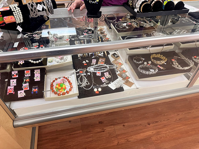 The jewelry case—where someone's past glamour becomes your future statement piece, all for less than a tank of gas.