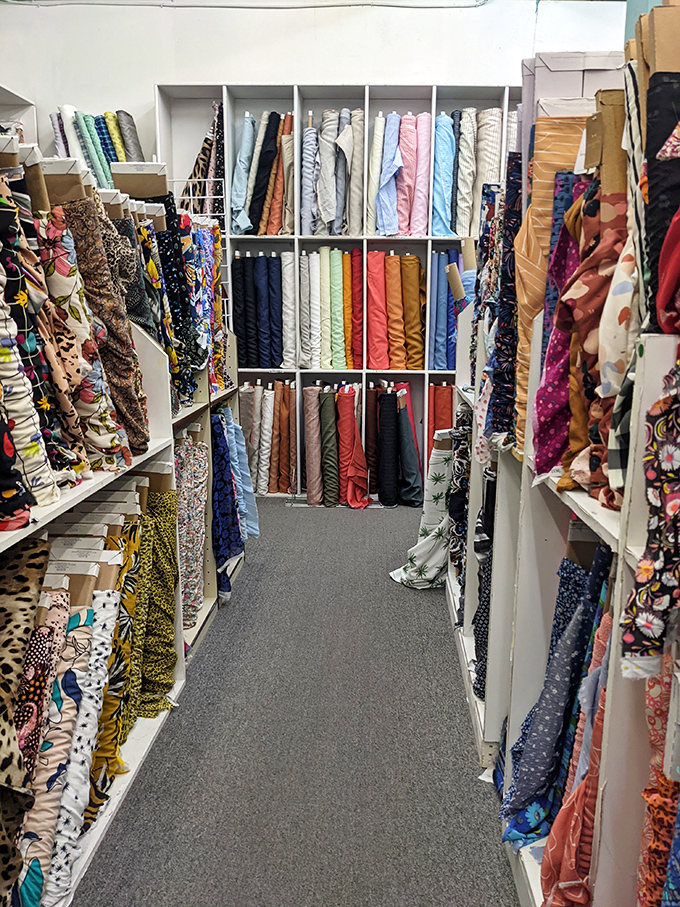 The quilting section stretches toward textile infinity, with patterns that range from heirloom traditional to boldly contemporary.