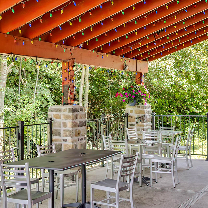 The outdoor patio, strung with colorful lights, offers the magical combination of fresh air and fresh guacamole&mdash;nature's perfect pairing.