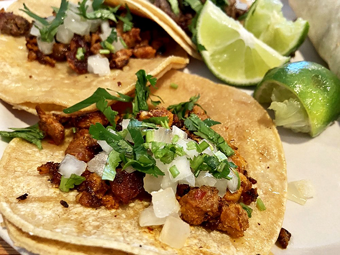 Pozole rojo garnished with radish slices tells you everything: this kitchen respects tradition and doesn't cut corners where it matters.