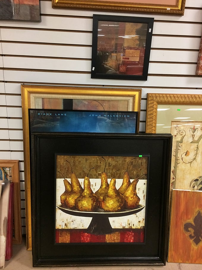 Movie poster meets fine art in this frame collection. Someone's discarded Diane Lane and John Malkovich might become your conversation starter.