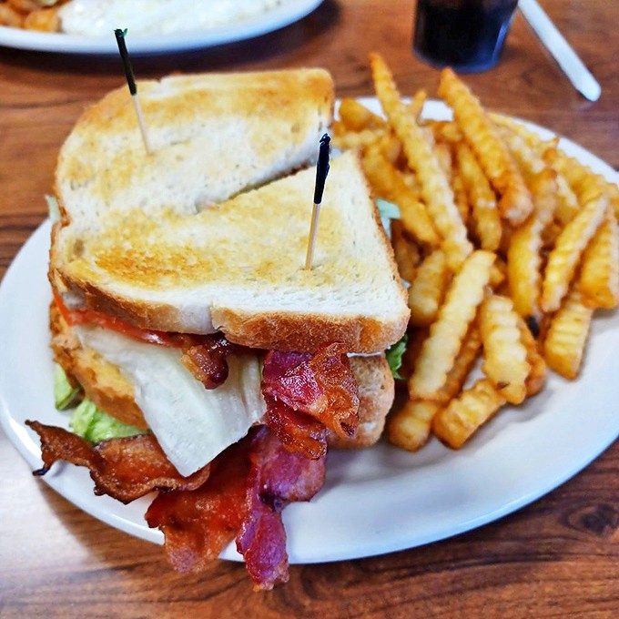 This BLT achieved the impossible&mdash;bacon cooked to that magical point between chewy and crisp, paired with perfect golden fries.