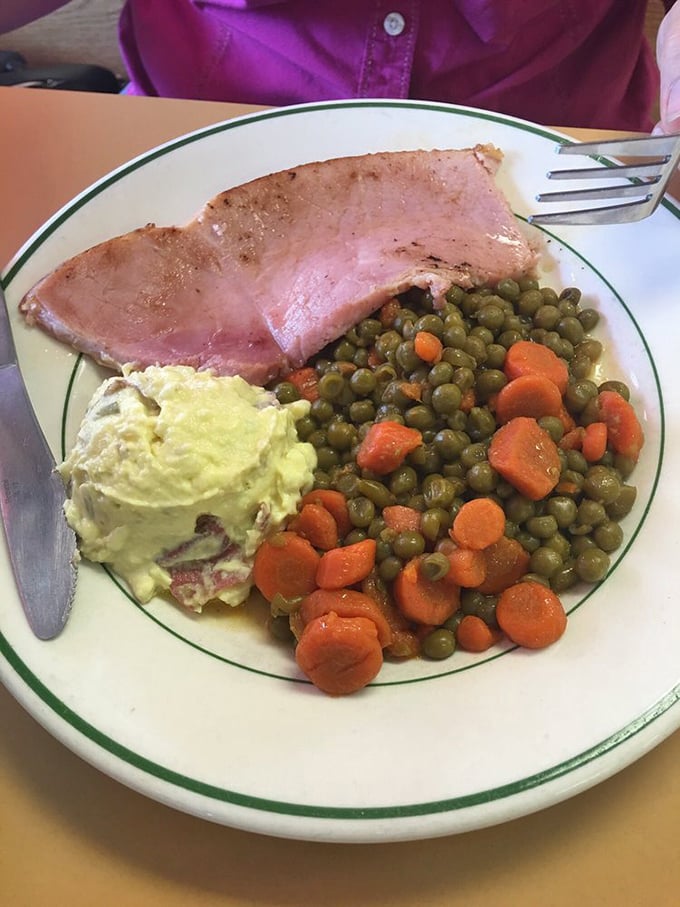 This ham steak with peas and carrots could make your grandmother slightly jealous. Traditional cooking that requires no Instagram filters or fancy descriptions.