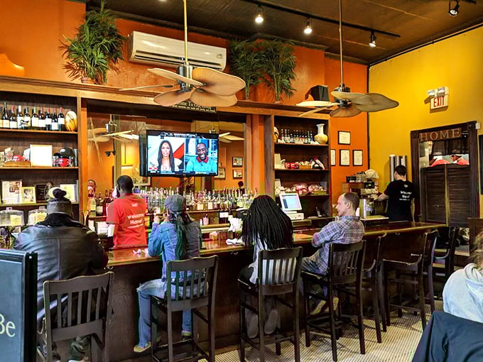 The bar area isn't just serving drinks; it's serving as the neighborhood's living room, where everyone knows your name or soon will.