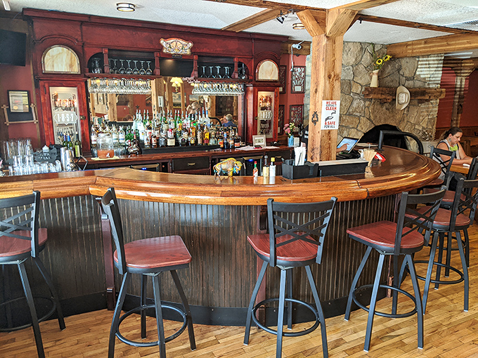 The bar where trail dust has been washed away for over a century. If these bottles could talk, they'd tell tales of cattle drives and railroad deals.