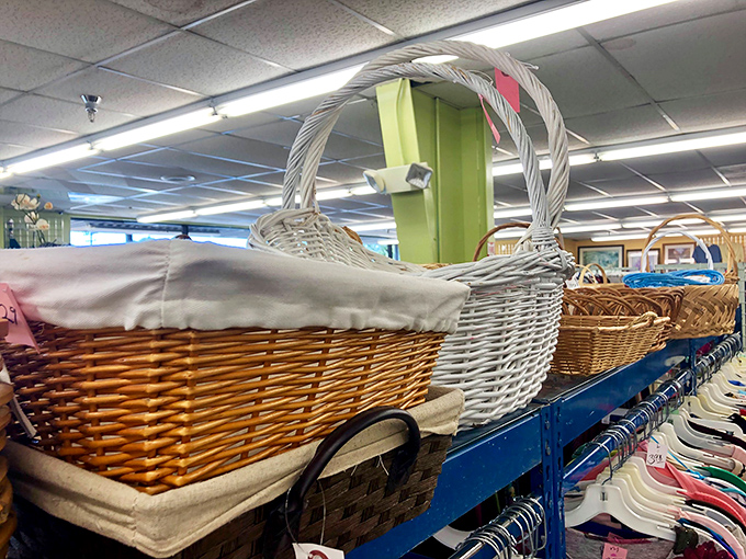 Baskets upon baskets&mdash;the organizational tools of our grandmothers now reborn as "vintage storage solutions" for modern homes.