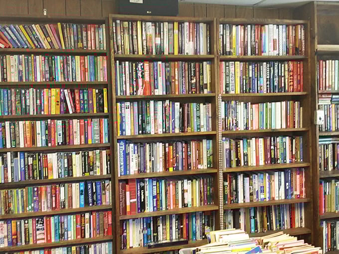 The jewelry display transforms vintage baubles into conversation pieces more interesting than anything at the mall.