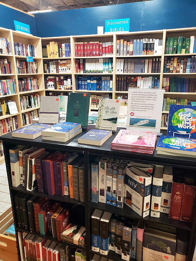 The book section&mdash;where $5 can buy you someone else's adventure, complete with that impossible-to-replicate old book smell thrown in for free.