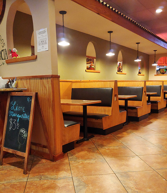 Booths that invite lingering conversations and that "maybe just one more margarita" decision everyone secretly hopes for.