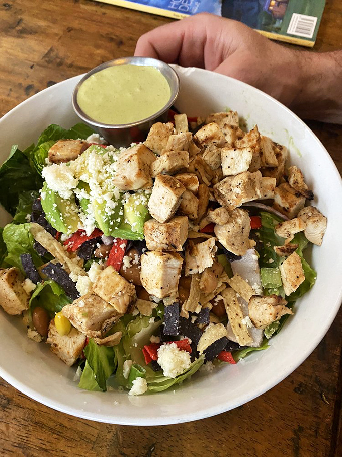 This chicken salad isn't just lunch &ndash; it's a colorful convention of vegetables that voted protein as their president.