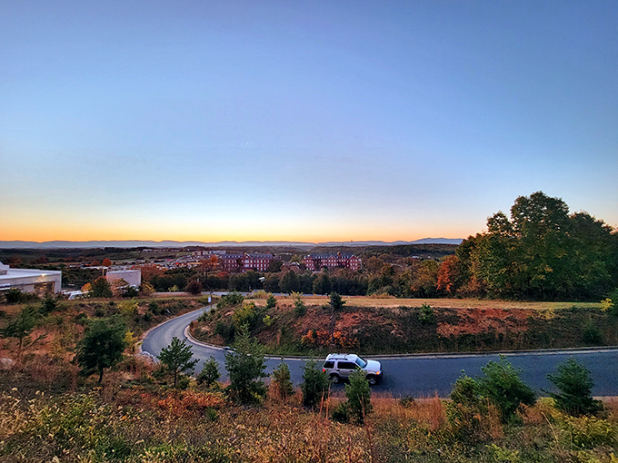 That sunset view over Staunton makes you understand why landscape painters never run out of work in the Shenandoah Valley.