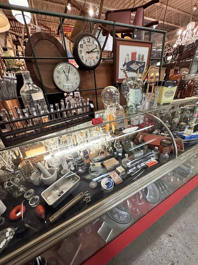 Time stands still, literally, in the clock section. These scientific instruments once measured progress in labs across America.