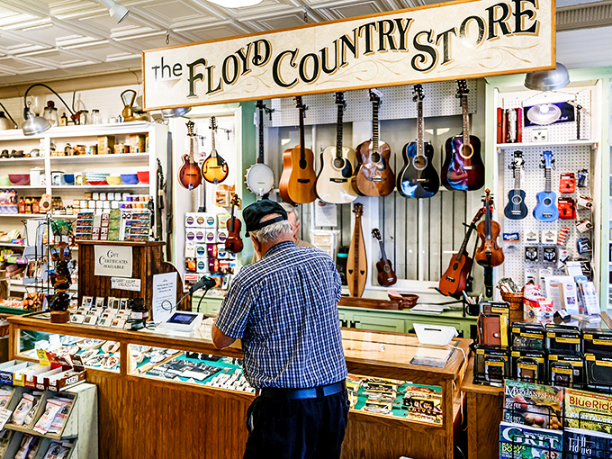 The wall of instruments isn't just decoration&mdash;it's a promise of the music that transforms this eatery into a cultural cornerstone when the sun goes down.