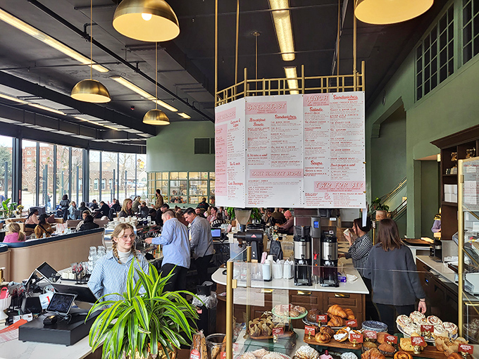 Where the magic happens&mdash;Harvey's counter showcases both pastry temptations and the human artists who transform mere ingredients into morning masterpieces.