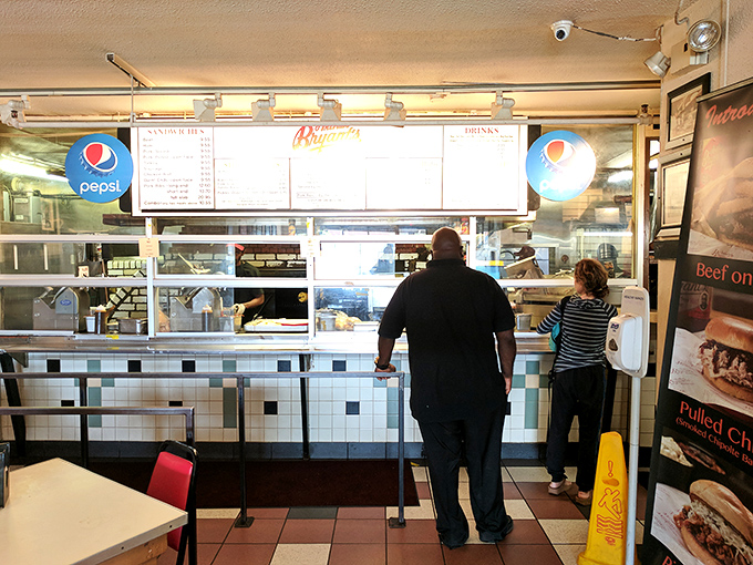The counter where barbecue dreams come true. Stand in line, place your order, and prepare for meat carved with the precision of a surgeon.