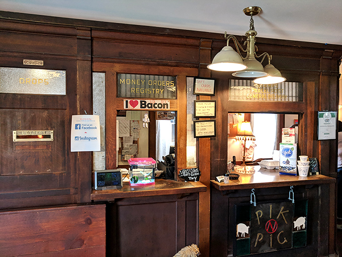 The check-in counter feels like stepping into a friendly rural post office where the only mail you'll receive is a plate of barbecue excellence.
