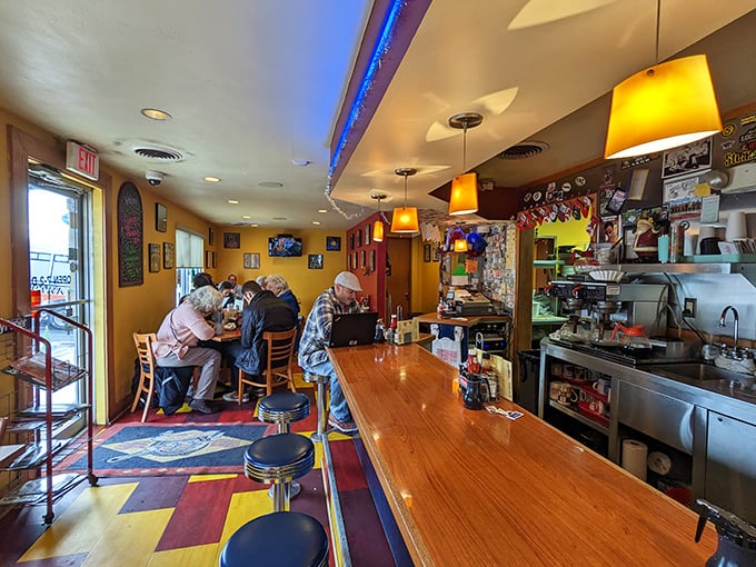 Counter culture at its finest. The best seat in the house for watching breakfast theater unfold.