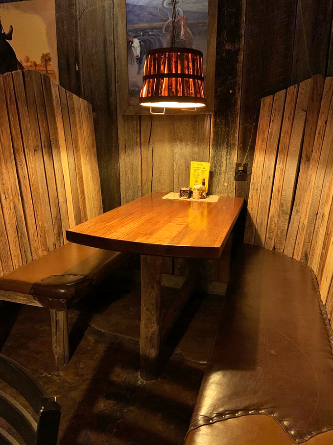 This private booth feels like dining inside a beautifully crafted treehouse&mdash;where grown-ups can pretend they're on a woodland adventure.