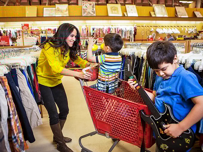 Family thrifting adventures create memories that outlast the bargains&mdash;though that guitar might inspire a career change for junior.